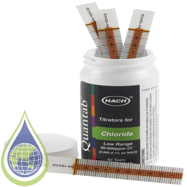 HACH Pacific Test Strips Free Chlorine Test Strips, 0-600 mg/L, 100 tests