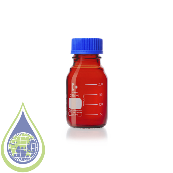 DURAN® GL 45 Laboratory glass bottle, amber, with screw cap and pouring ...