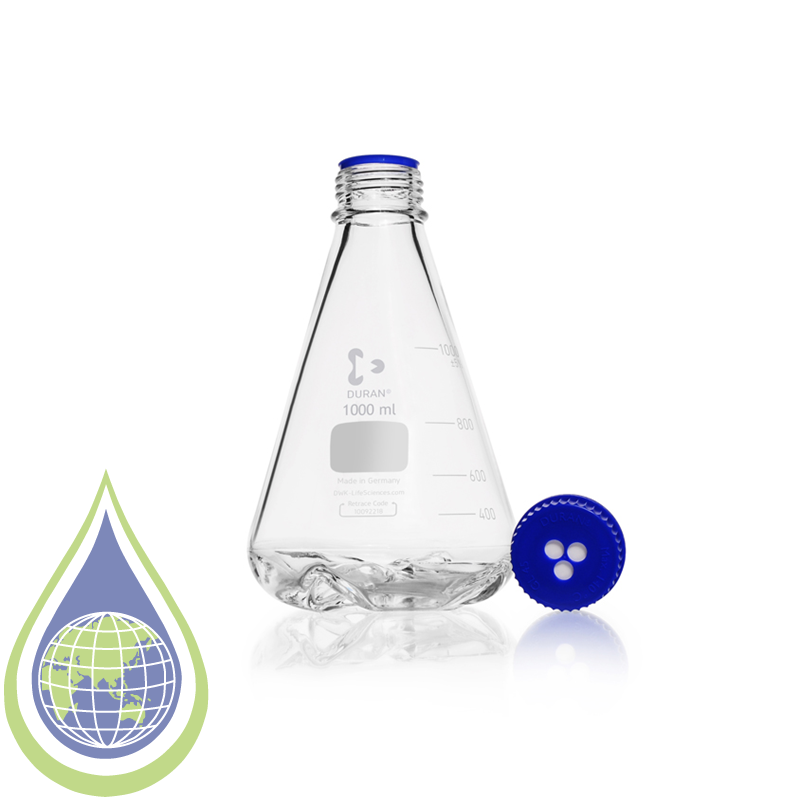 DURAN® baffled flask, GL 45, with 4 bottom baffles, complete with ...