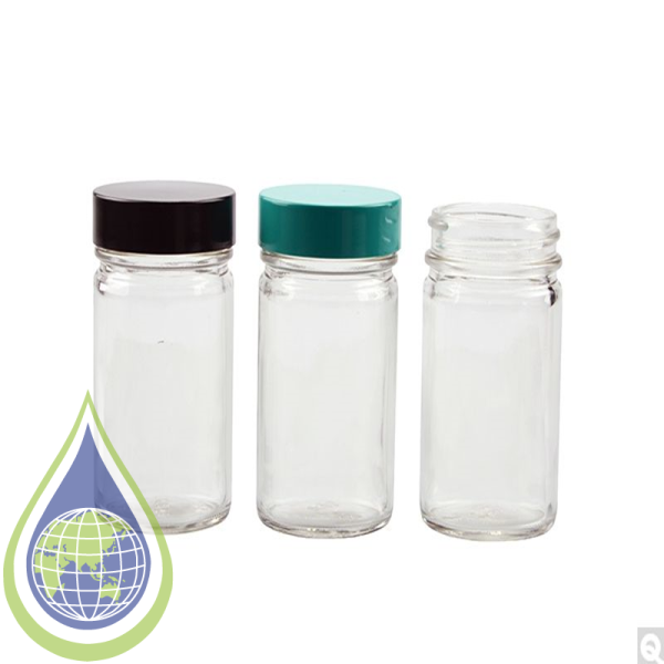 2.5oz (75ml) Clear Composite Test Jar with 43-400 Black Phenolic ...